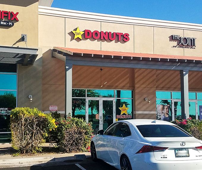 The clean, modern facade suggests fresh approaches to timeless donut-making traditions and flavors. 