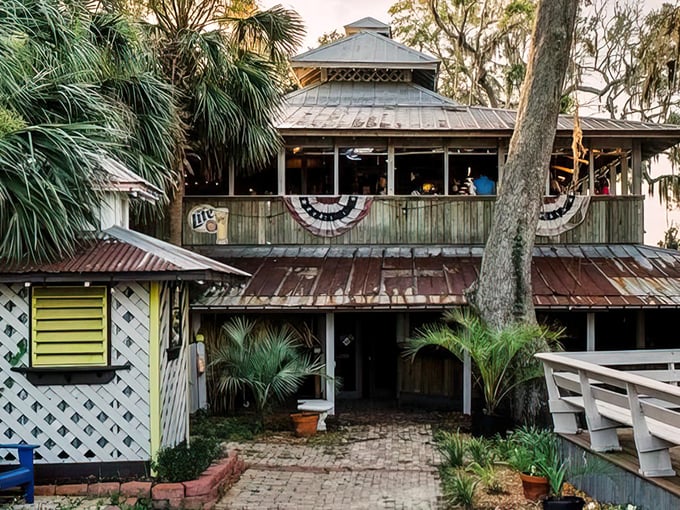 Multi-level decks overlooking coastal marshlands &ndash; Sunbury Crab Company serves views as spectacular as their blue crabs.