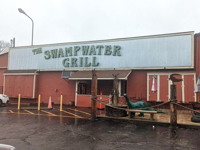 The metal roof and simple entrance hide culinary treasures within. Like finding an old tackle box filled with gold instead of fishing lures.