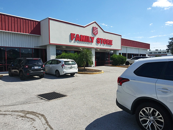 Classic thrift store design meets modern convenience in this St. Petersburg shopping destination.