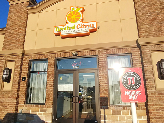 Contemporary design hints at the fresh twists on classic favorites waiting beyond those doors.