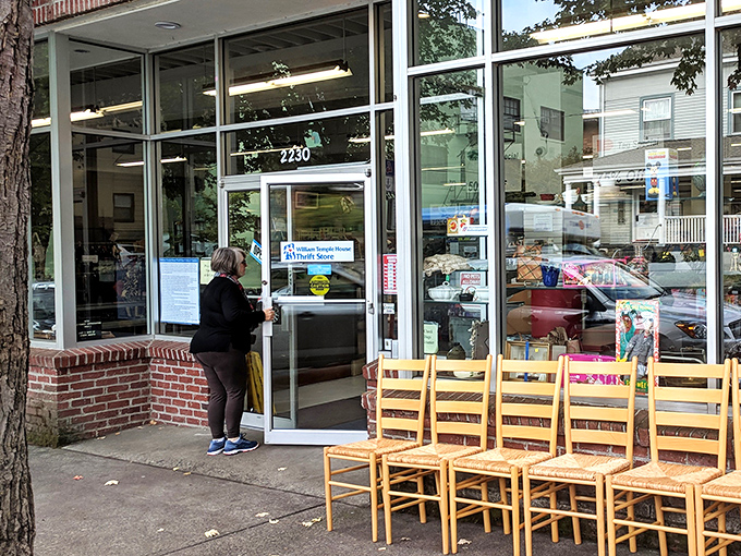 Those wooden chairs lined up outside are like a preview of coming attractions - functional finds at unbeatable prices.