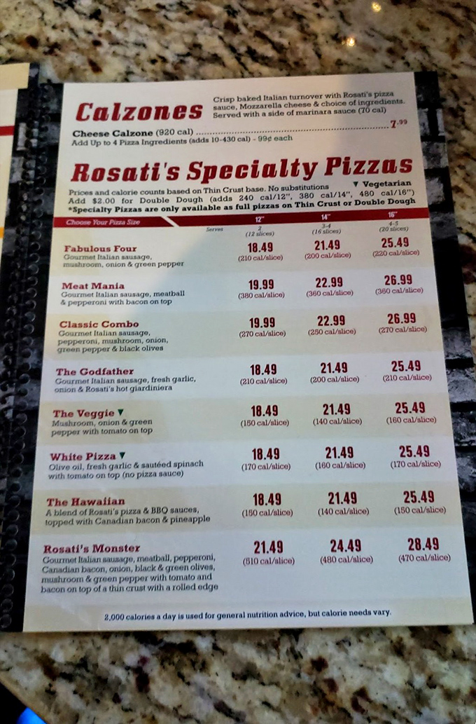 The menu reads like a love letter to Italian-American cuisine. Each specialty pizza promises its own unique symphony of flavors.
