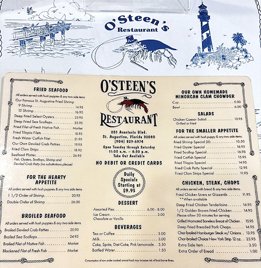 The menu at O'Steen's is like a greatest hits album of coastal Florida cuisine&mdash;every track is a chart-topper.