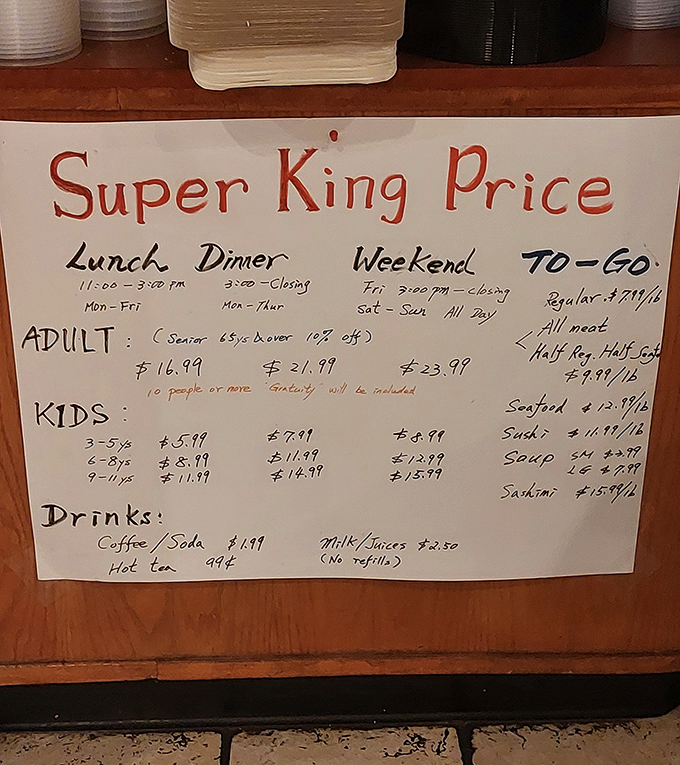 The handwritten menu board tells you everything you need to know&mdash;this place prioritizes feeding you well over fancy typography or designer aesthetics.
