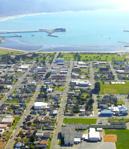 california seaside town postcard ftr