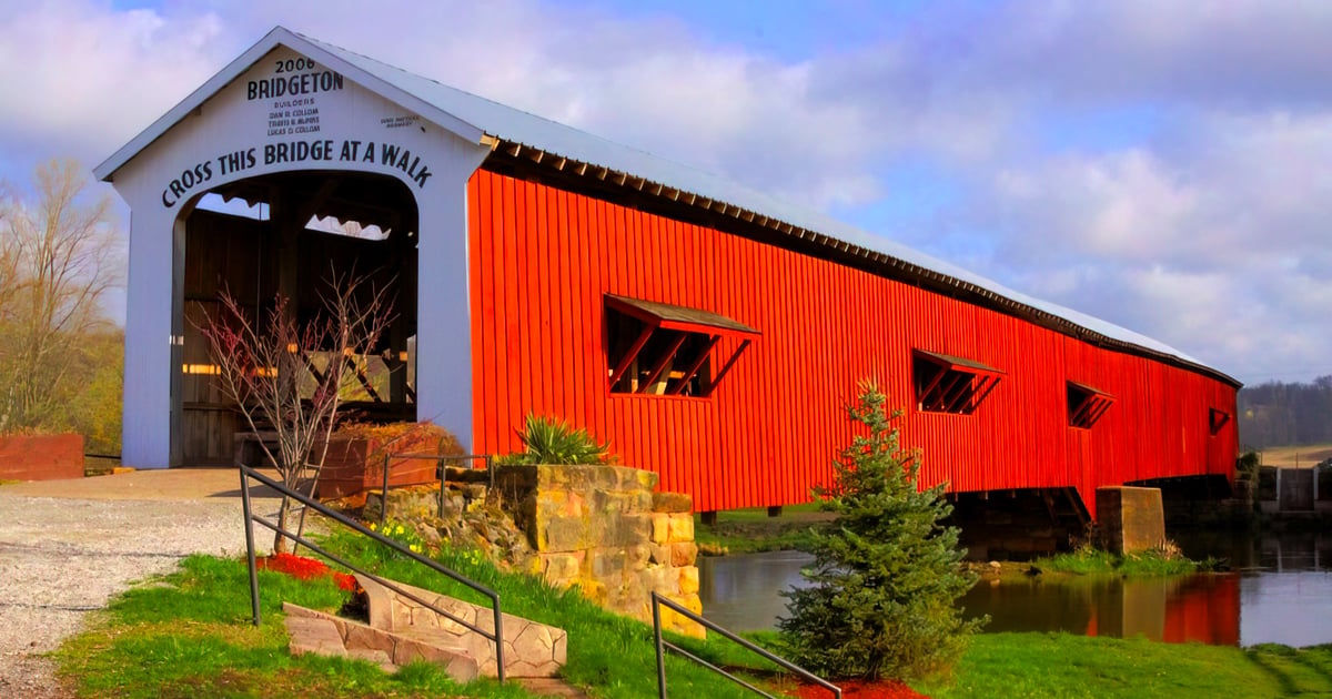 The Charming Covered Bridge In Indiana That Looks Like It’s Straight ...