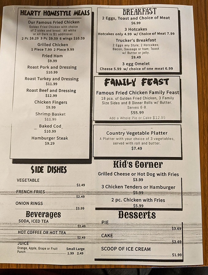 This menu isn't just a list of food&mdash;it's a roadmap to happiness. The "Trucker's Breakfast" isn't just for truckers, but it might fuel you for a cross-country journey.