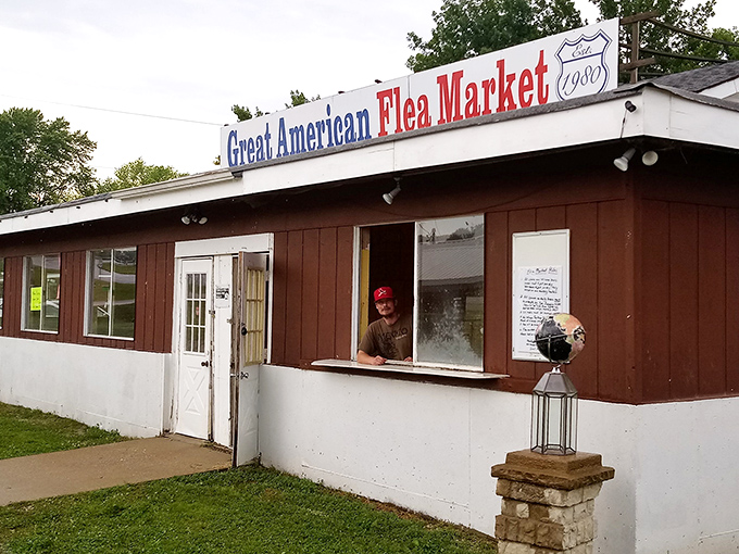 The unassuming exterior of treasure-hunting headquarters. Like all great adventures, this one begins with a simple doorway that promises endless possibilities inside.
