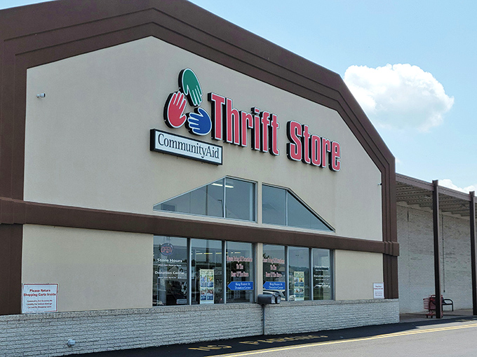 The beige and brown exterior of CommunityAid beckons with its colorful logo&mdash;a promise of treasures waiting inside this Selinsgrove thrift paradise.