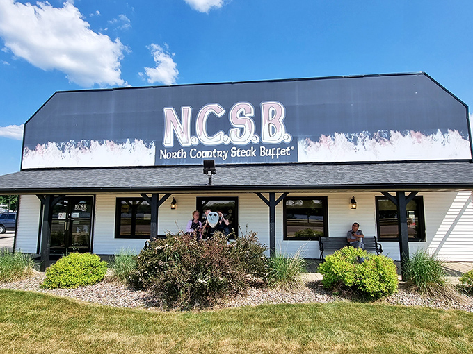 The unmistakable black and white signage of North Country Steak Buffet stands as a beacon for hungry travelers&mdash;Wisconsin's equivalent of spotting an oasis in the desert.