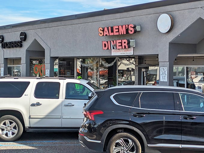 The unassuming storefront of Salem's Diner proves once again that culinary treasures often hide behind the most modest facades. Southern breakfast magic awaits inside.
