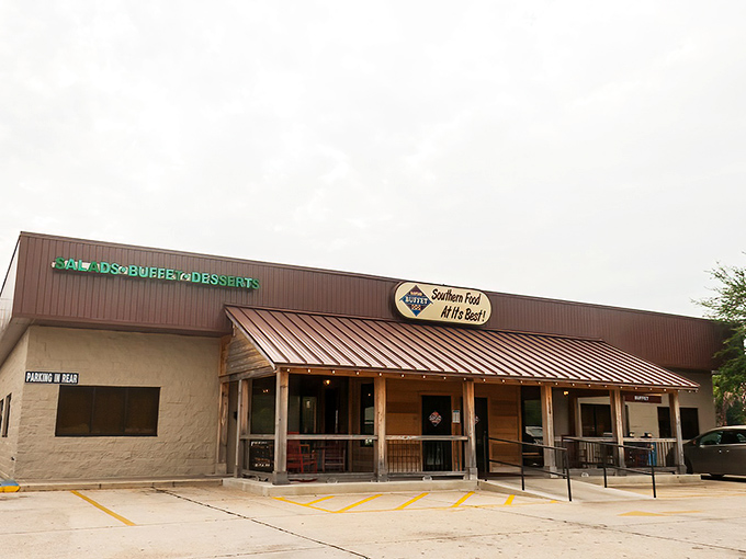 The unassuming exterior of Nelson's "Barnyard" Buffet promises what every great Southern restaurant should: no frills, just honest-to-goodness food that'll make your soul sing.