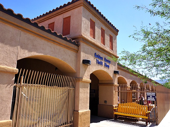 The Golden Goose rises like a desert oasis, promising treasures beyond your wildest bargain-hunting dreams.