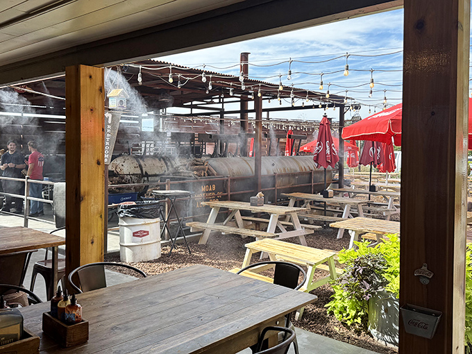 Outdoor dining and smoky aromas set the scene at this unassuming Arizona BBQ joint, a true haven for barbecue lovers.