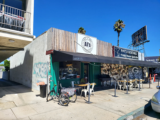A wooden facade and simple signage announce AJ's without fanfare&mdash;like all great BBQ joints, they let the meat do the talking.