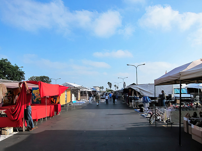 Early birds catch the deals! Vendors set up their wares along the spacious aisles of Cypress Swap Meet, where treasure hunting begins at dawn.