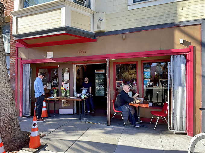 Sidewalk seating at Deli Board offers prime people-watching with your pastrami&mdash;a San Francisco tradition where fog meets phenomenal food.