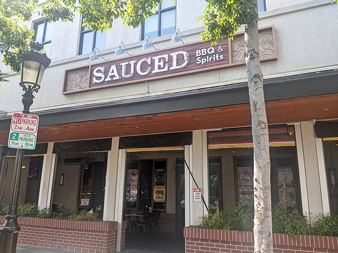 The sign says it all &ndash; "Sauced" &ndash; where barbecue dreams and spirited libations come together in a marriage even your cardiologist would secretly approve.