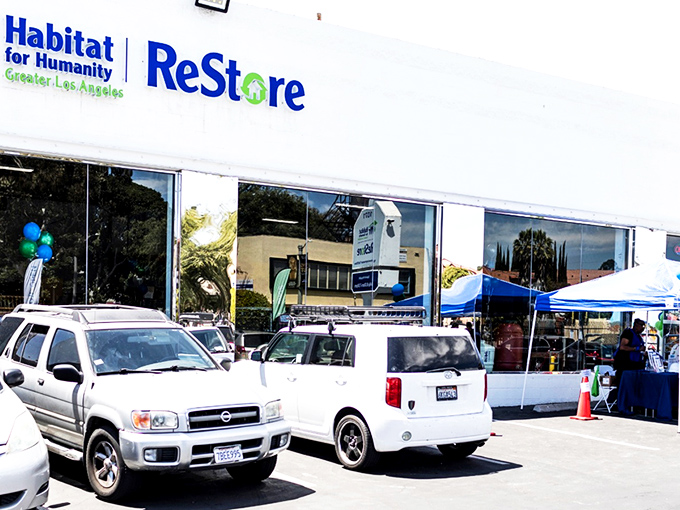 The storefront beckons like a retail oasis in the LA sunshine, promising treasures within that benefit both your home and your community.