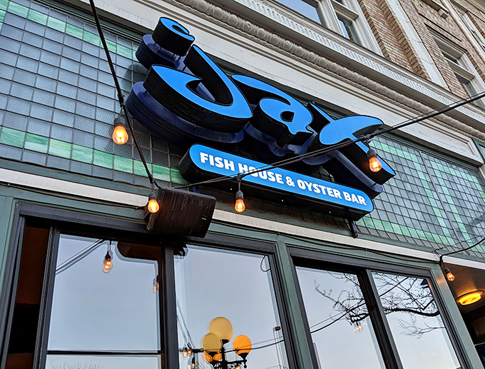 The iconic blue Jax sign beckons seafood lovers like a lighthouse for the landlocked, promising oceanic treasures in the heart of Fort Collins.