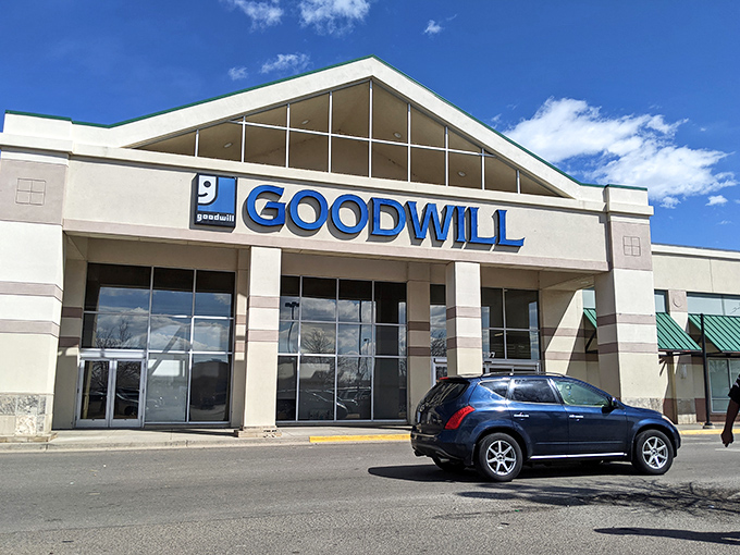 The unassuming exterior belies the treasure trove within. Like a Vegas casino, this Goodwill keeps its windows minimal so you'll lose track of time inside.