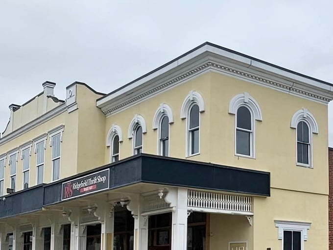 Architectural charm meets bargain hunting at this Ridgefield institution, where the distinctive red RTS sign has welcomed thrifty shoppers for decades.