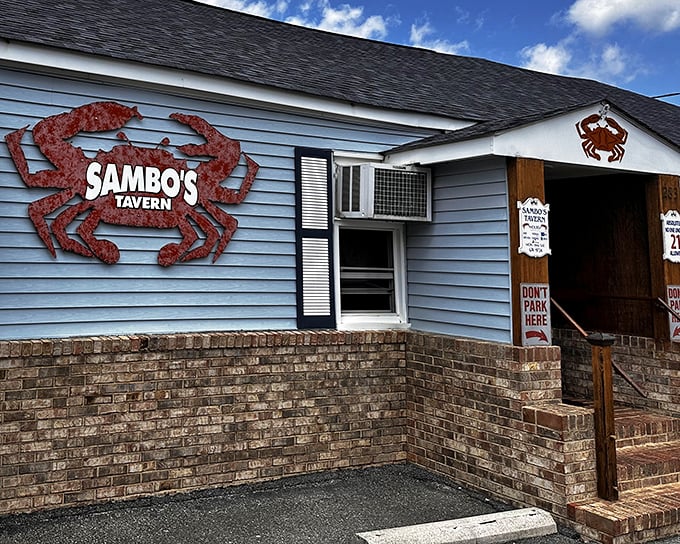 That second orange crab on the siding isn't just decoration&mdash;it's a beacon calling seafood lovers to this unassuming Delaware treasure.