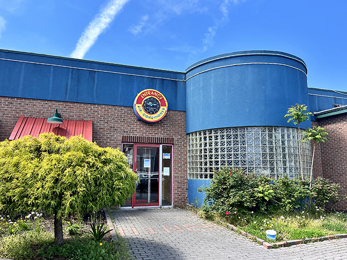 The blue curved exterior of Rehoboth Diner stands like a beacon of breakfast hope against the Delaware sky. Classic diner architecture with zero pretension.