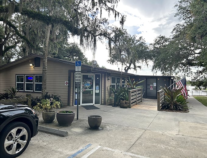 Humble on the outside, heavenly on the inside. This unassuming building houses barbecue magic under the watchful gaze of Florida's Spanish moss.