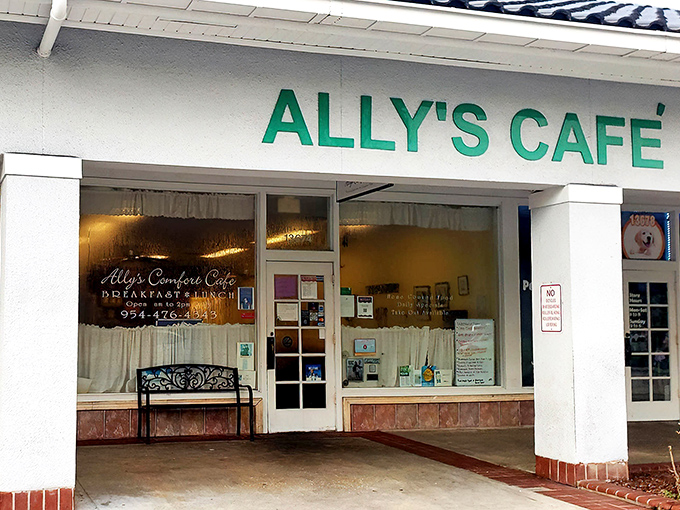 The unassuming storefront of Ally's Comfort Cafe proves once again that culinary treasures often hide in plain sight, nestled between everyday strip mall neighbors.