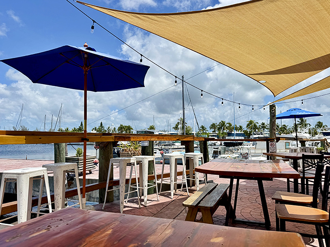 Paradise isn't a place, it's a feeling&mdash;specifically the feeling of sipping something cold under those canvas sails while boats bob gently in the background.