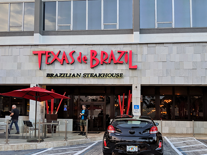 The unassuming exterior of Texas de Brazil belies the carnivorous paradise within. Like finding a meat oasis in Orlando's tourist desert.