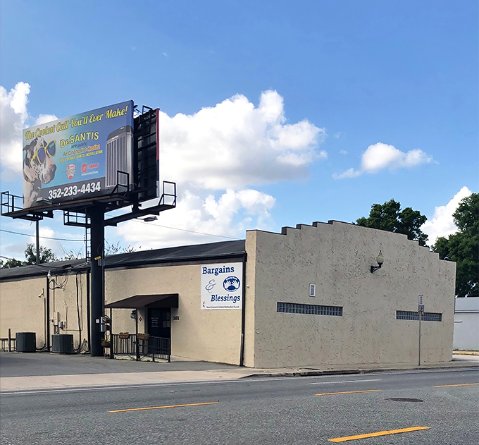The unassuming exterior of Bargains & Blessings in Wildwood hides a treasure trove within. Like finding a $20 bill in last year's winter coat!