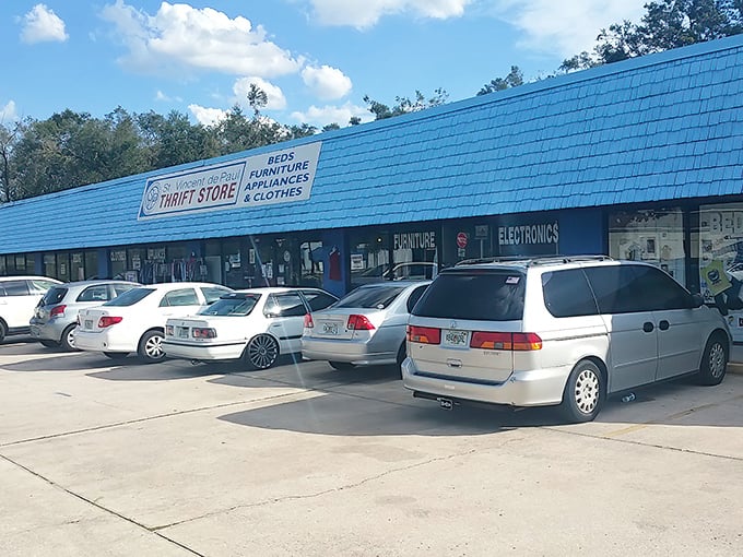 Another angle of this thrift store empire where your twenty-five dollars goes further than a Florida retiree's golf cart.