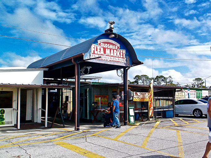 Welcome to bargain paradise! Oldsmar Flea Market&rsquo;s iconic entrance leads to a maze of treasures, where every aisle holds a new surprise &mdash; and haggling is half the fun.