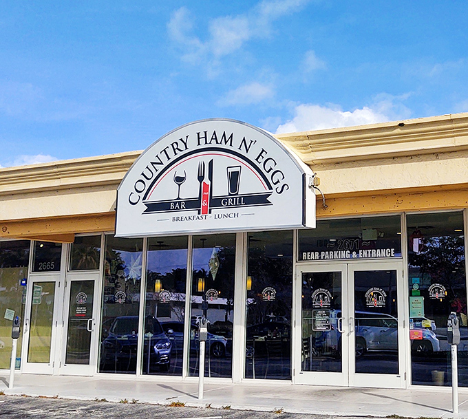 The unassuming storefront of Country Ham N' Eggs beckons like a breakfast beacon, promising comfort food that's worth setting your alarm for.