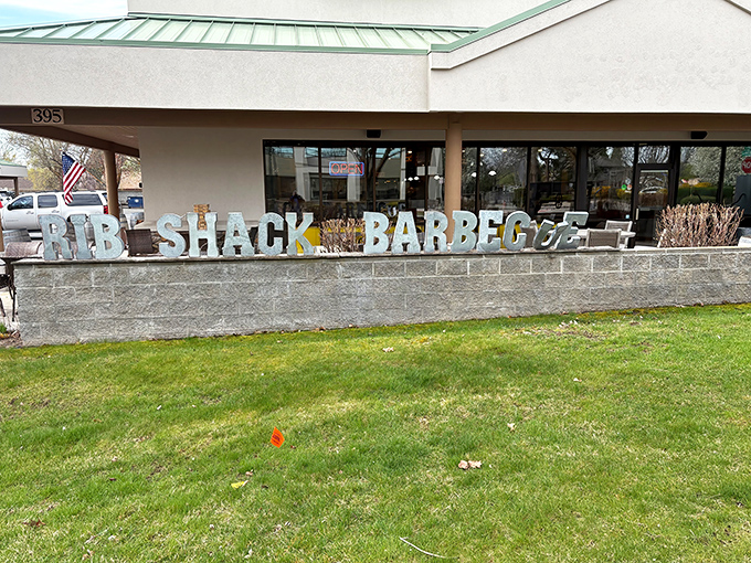 The unassuming exterior of Rib Shack Barbecue in Eagle hides a smoky paradise within. Like all great BBQ joints, it lets the aroma do the advertising.