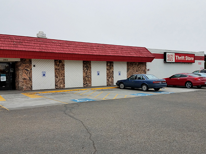 The iconic red-roofed Idaho Youth Ranch Thrift Store in Caldwell stands ready to welcome treasure hunters from across the state.