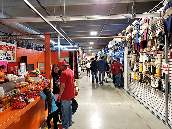 The iconic red and white entrance to Buyer's Flea Market beckons like a siren song to bargain hunters across Chicagoland. Resistance is futile.