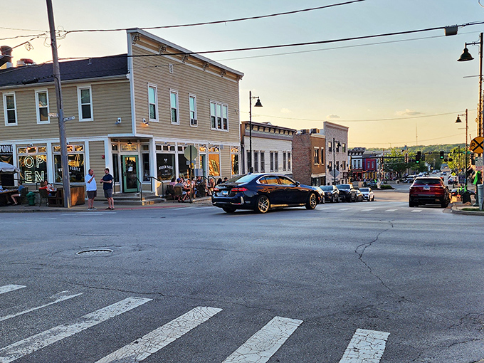 Downtown Lemont at dusk creates the perfect backdrop for culinary adventures. The historic buildings practically whisper, "Come hungry, leave happy."