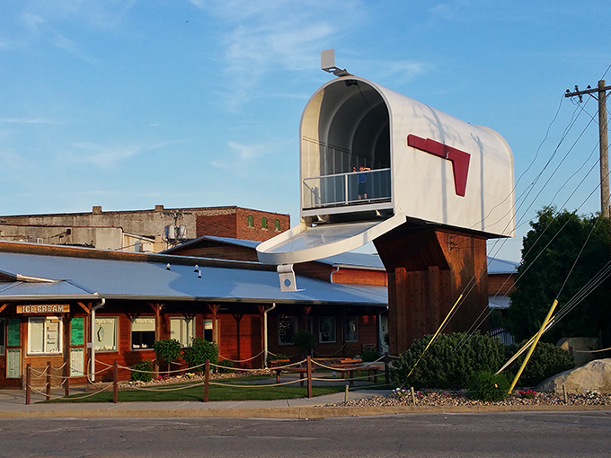 The World's Largest Mailbox stands proudly in downtown Casey, making your home mailbox look like it belongs in a dollhouse. Certified by Guinness World Records! 