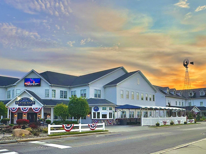 The charming white exterior of Blue Gate invites visitors in with the warmth of a country welcome and the promise of hearty, homemade comfort.