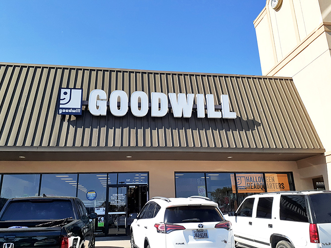 The unassuming exterior hides a treasure trove within. Like a Vegas casino, once you enter this Goodwill, time disappears and possibilities become endless.