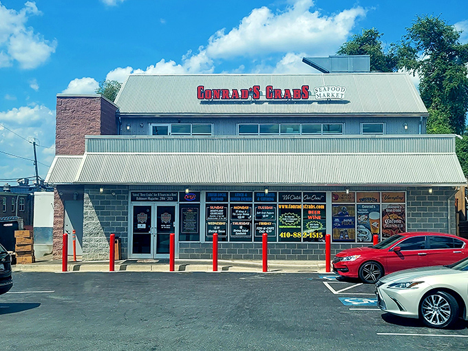 The unassuming exterior of Conrad's hides seafood treasures within, like finding a pearl in an oyster&mdash;no fancy frills, just fantastic food awaiting.