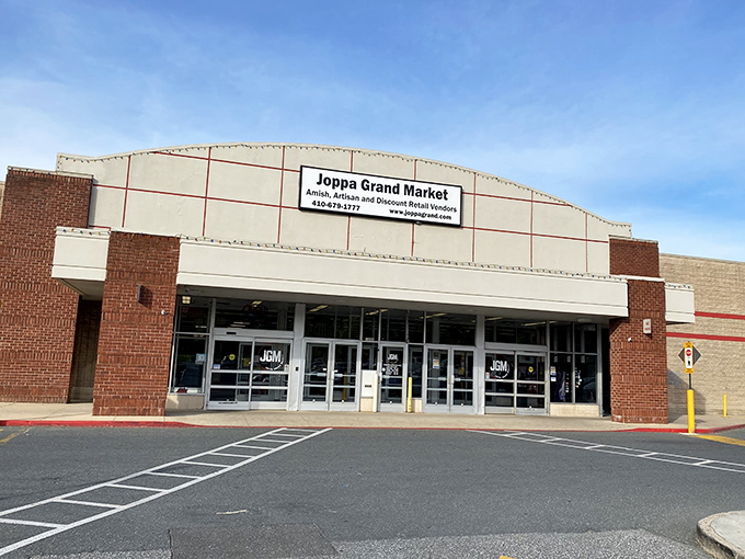 The unassuming exterior of Joppa Grand Market hides a treasure trove within, like finding a secret portal to bargain heaven in suburban Maryland.