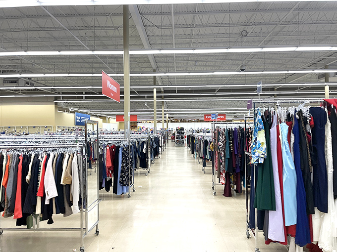 Long, organized aisles stretch before you like runways of possibility. The thrill of the hunt begins with that first step inside.