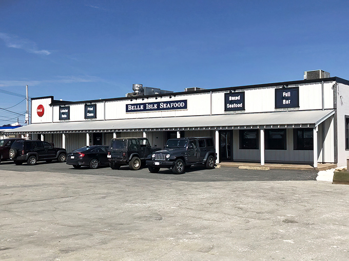 The unassuming exterior of Belle Isle Seafood stands like a beacon for seafood pilgrims. No fancy frills needed when what's inside is this good.