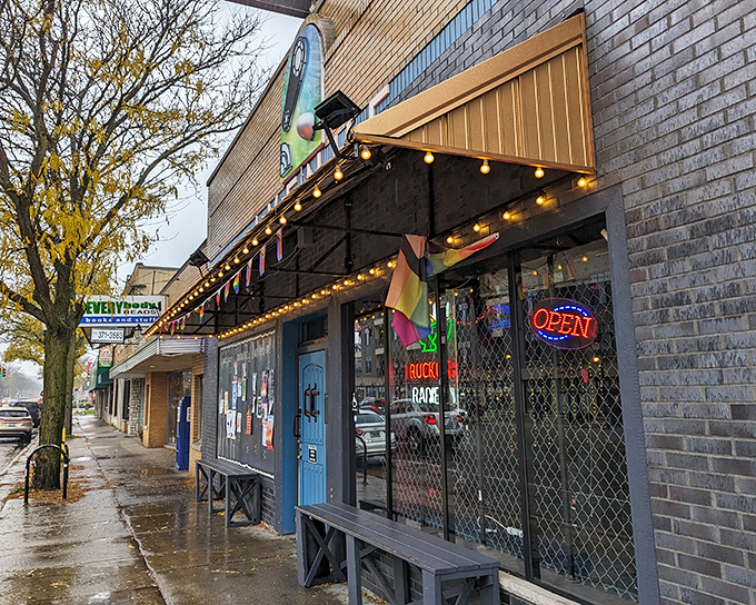 The Avenue's storefront on a rainy Michigan day feels like stumbling upon a secret clubhouse where the cool kids serve noodles instead of sloppy joes.