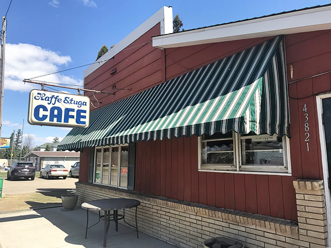 The little red "coffee cabin" beckons from Highway 61, its striped awnings and welcoming porch promising Swedish comfort food worth the detour.